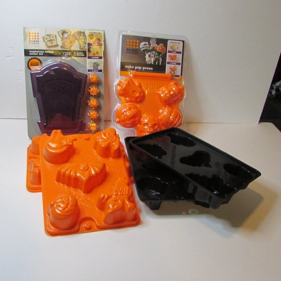 Holiday | Halloween Lot Cake Pop Jello Molds Tombstone Cookie Cutter ...